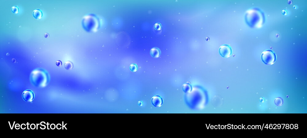 Transparent blue gel texture with air bubbles Vector Image