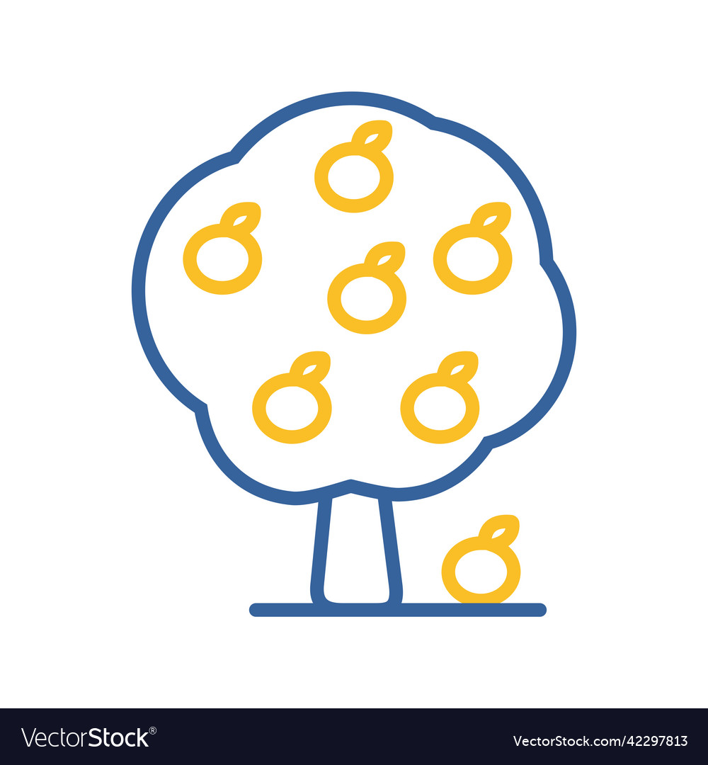 Apple tree isolated icon graph symbol Royalty Free Vector