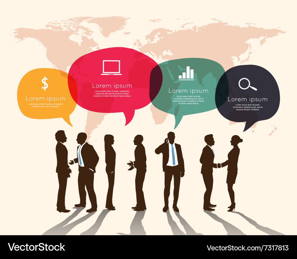Business meeting with speech bubble infographic Vector Image