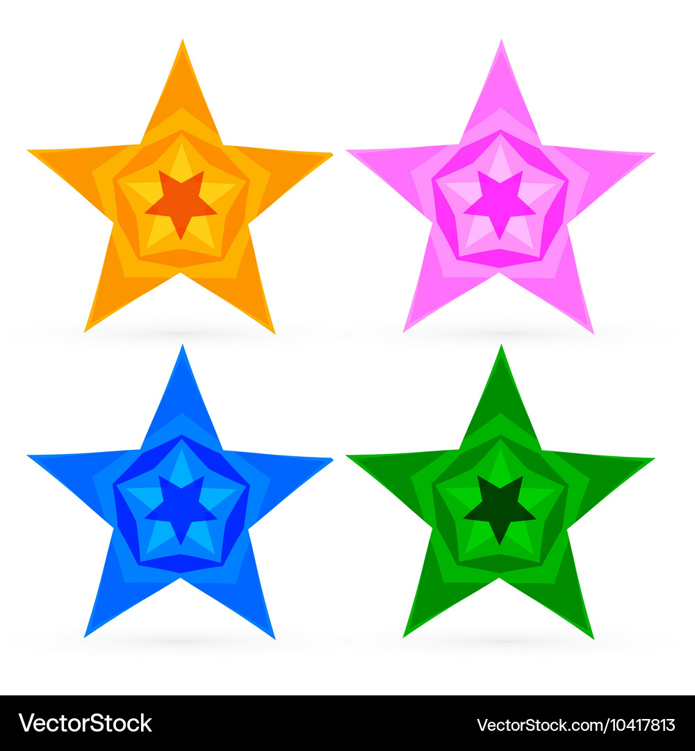 Colorful abstract stars set design Royalty Free Vector Image
