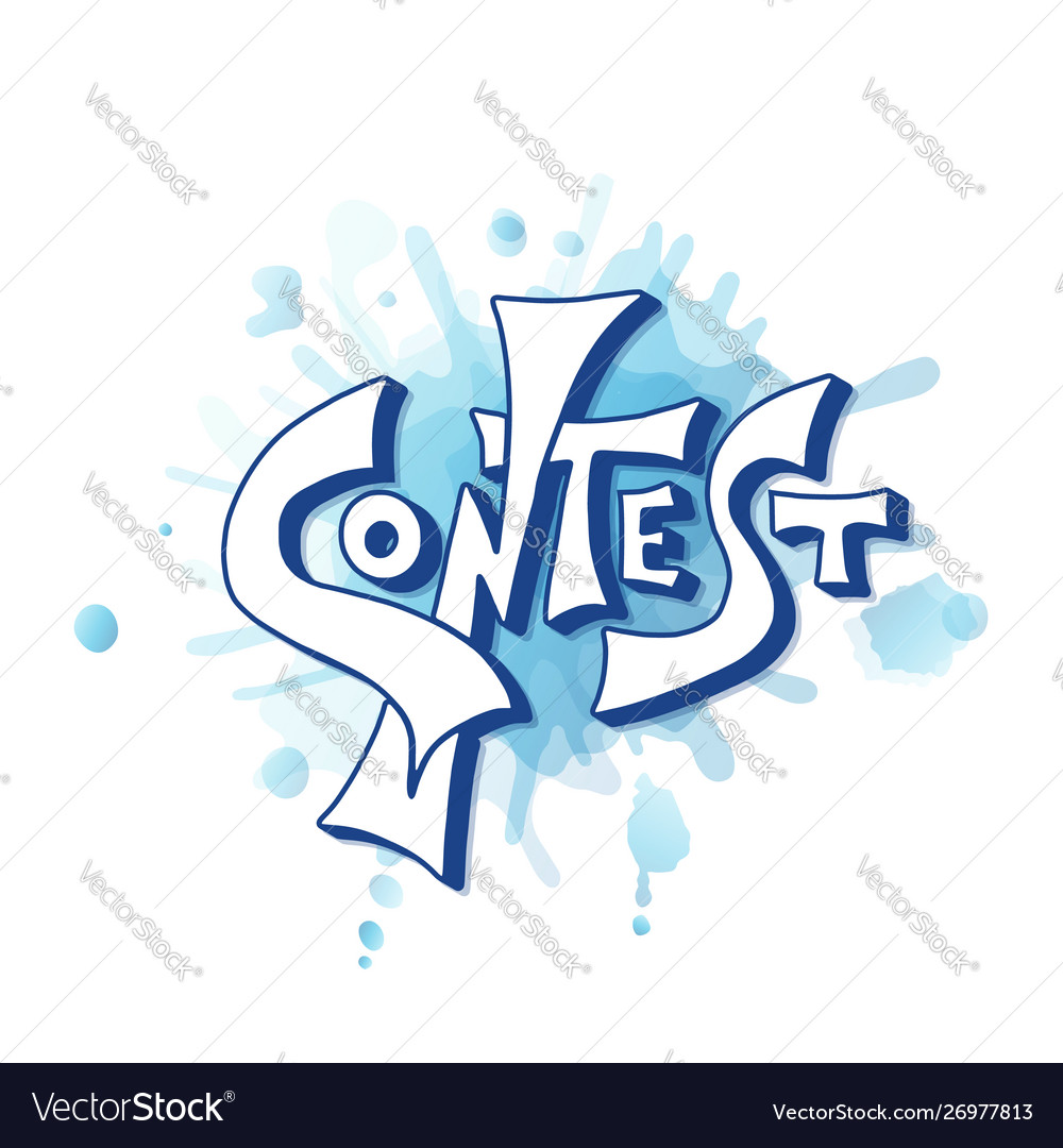 Contest text hand drawn word Royalty Free Vector Image