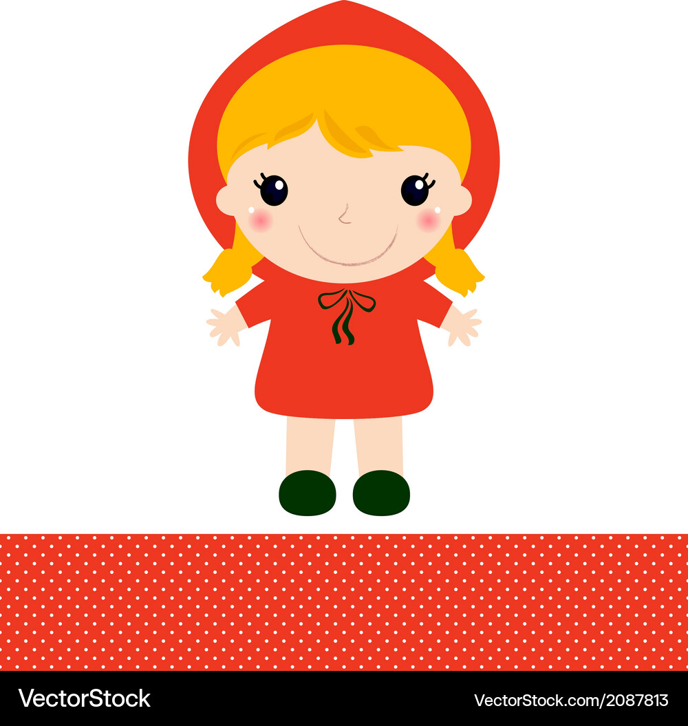 Cute red riding hood isolated on white Royalty Free Vector