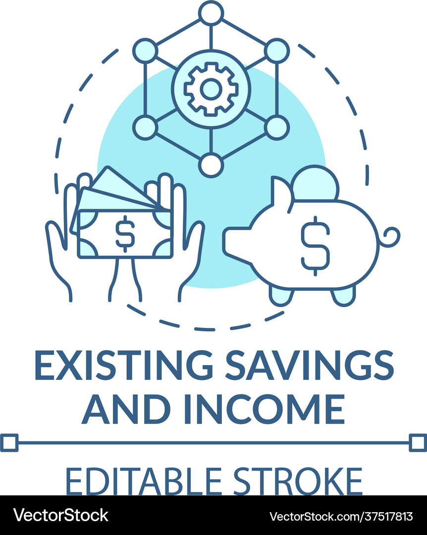 Existing savings and income concept icon Vector Image