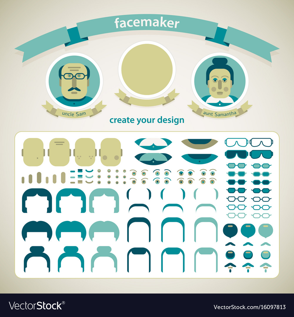 Facemaker pack set Royalty Free Vector Image - VectorStock
