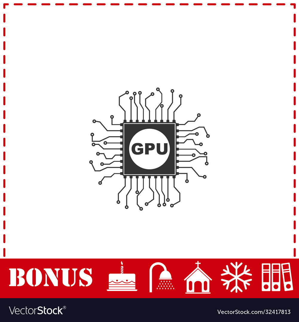 Gpu icon flat Royalty Free Vector Image - VectorStock