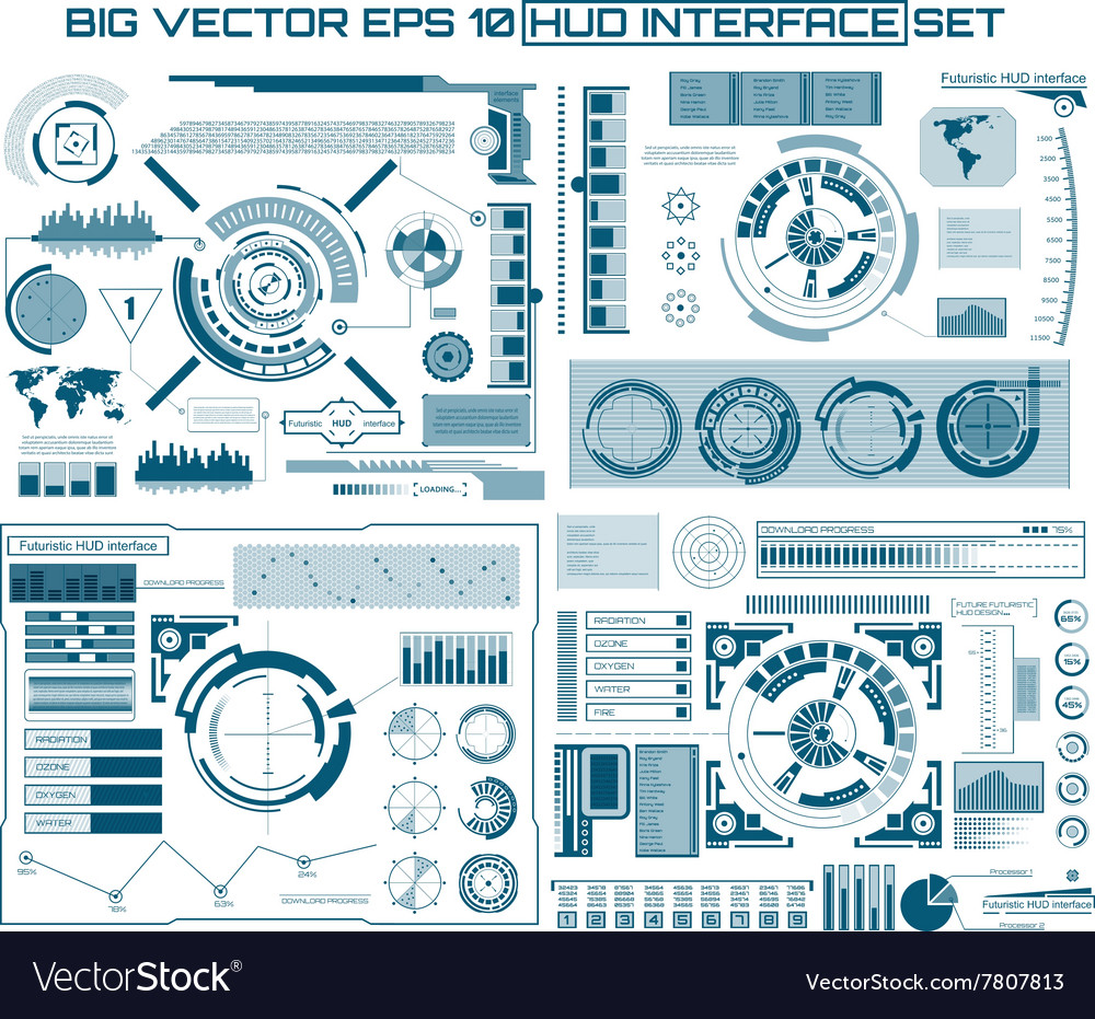 Graphic touch user interface hud Royalty Free Vector Image