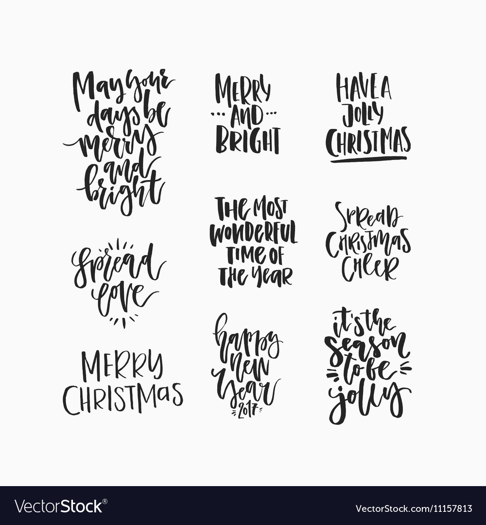 Handdrawn christmas lettering Royalty Free Vector Image
