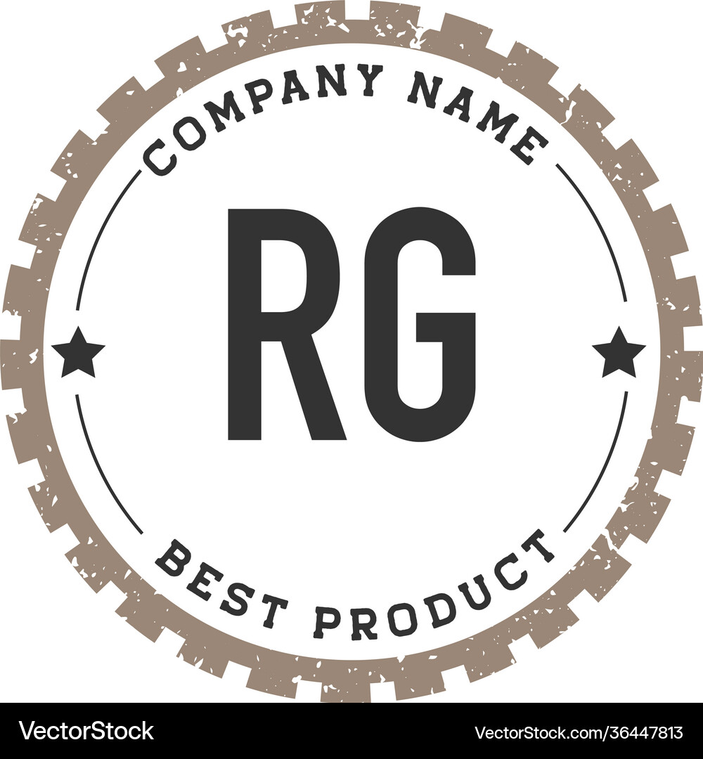 Initial letter rg gear vintage logo concept Vector Image