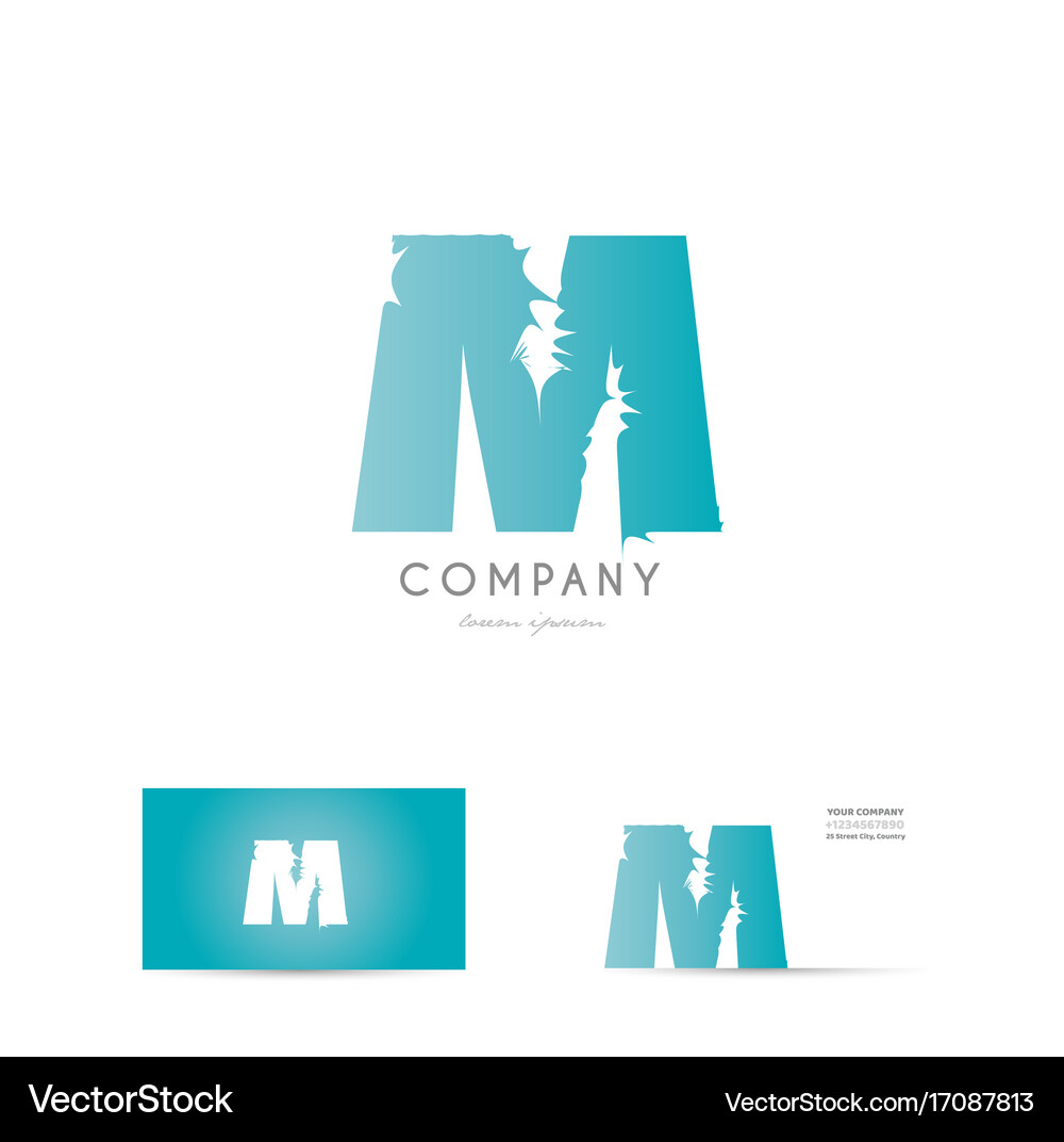 M blue letter alphabet logo icon design Royalty Free Vector