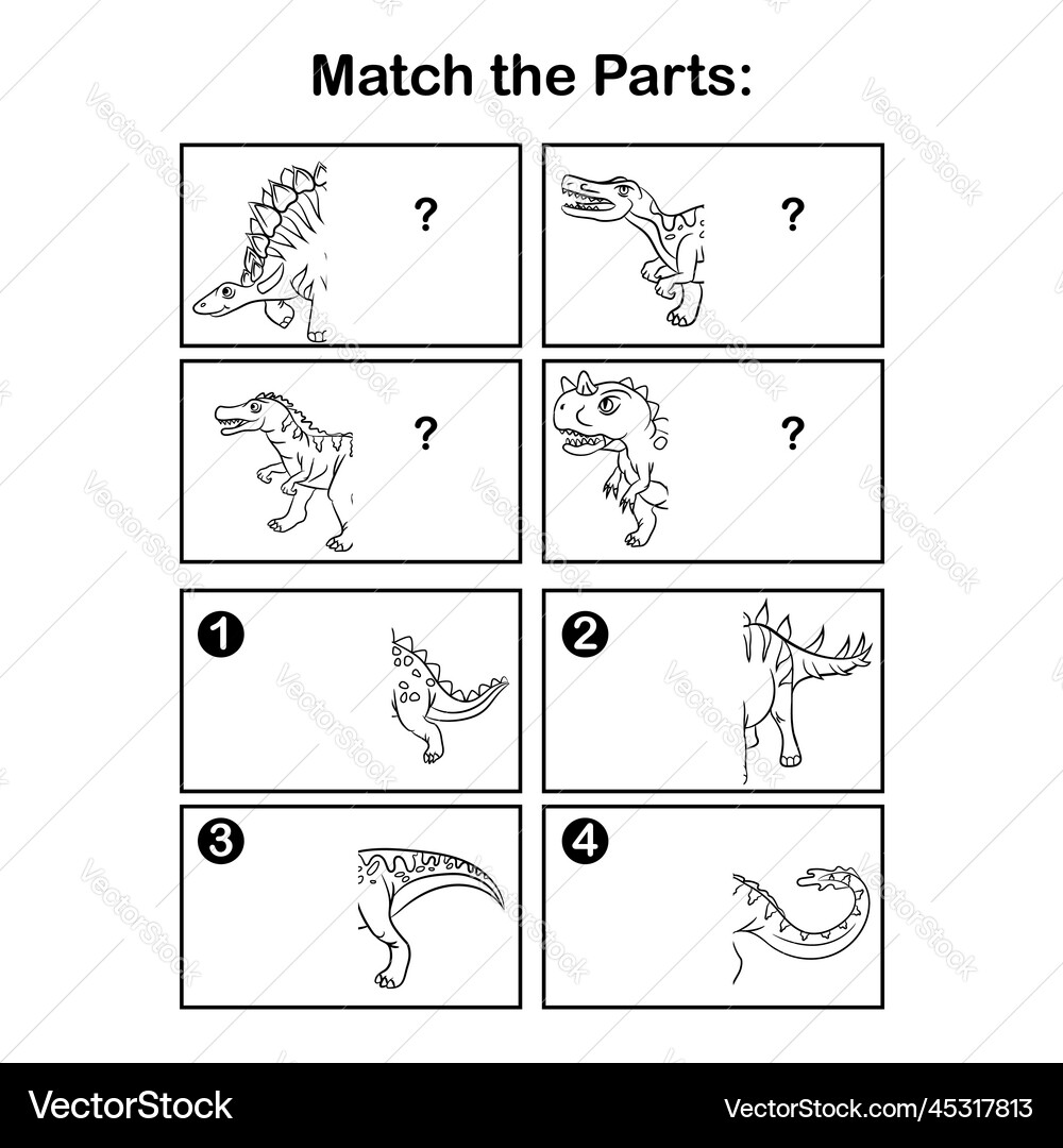 Matching children educational game activity Vector Image