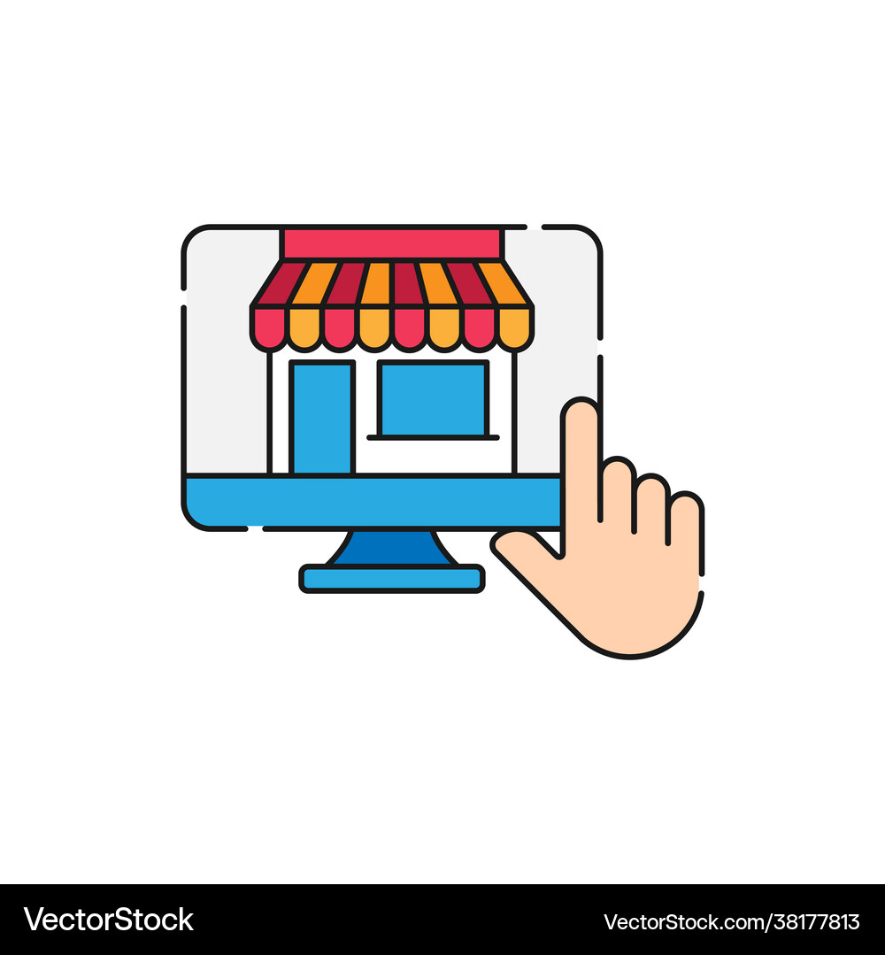 Online store icon design modern shopping Vector Image