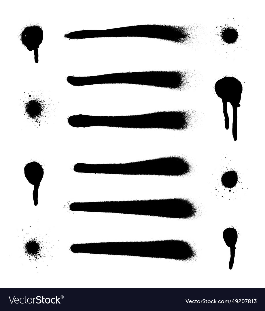 Set of graffiti spray banner paint Royalty Free Vector Image