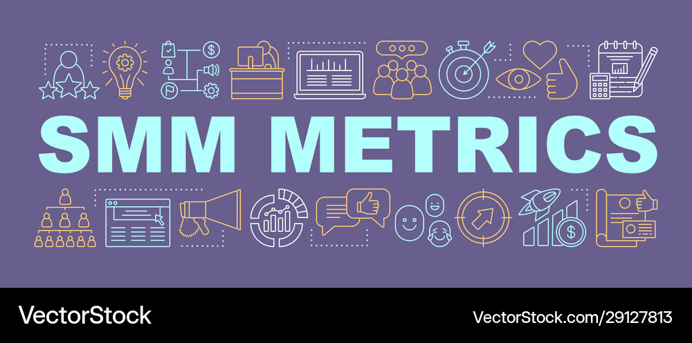 Smm metrics word concepts banner Royalty Free Vector Image