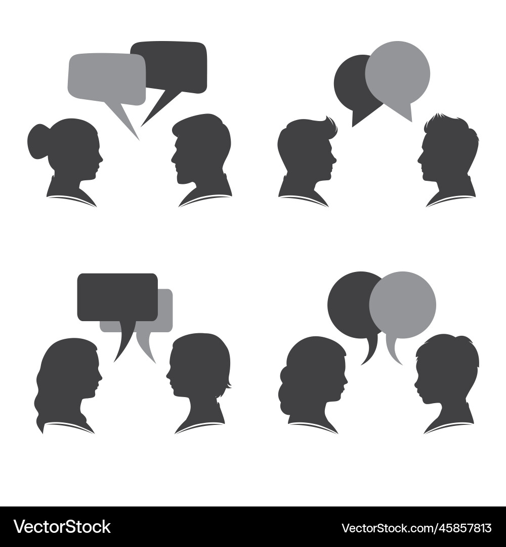 Speaking people couple conversation dialogue Vector Image