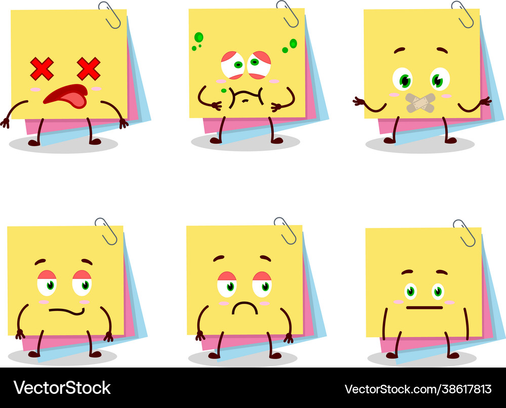 Sticky notes paper cartoon character with nope Vector Image