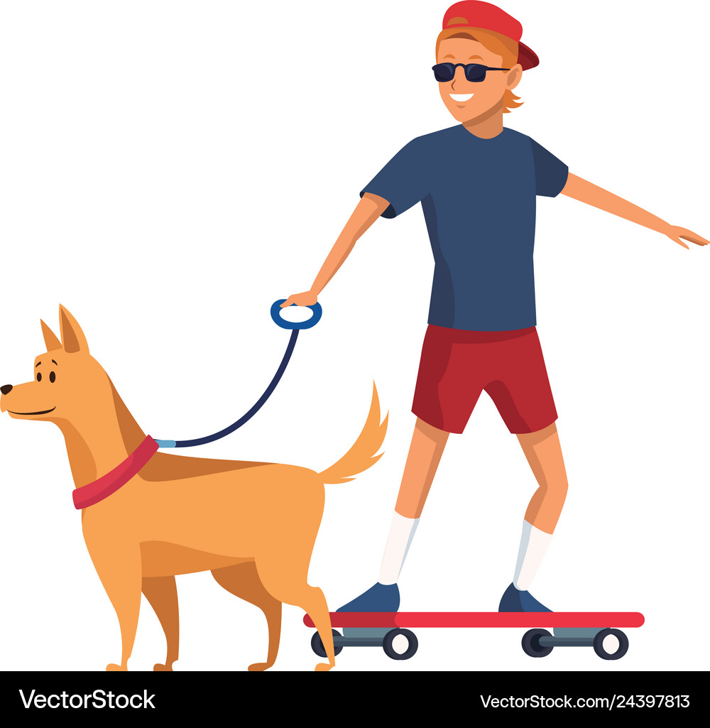 Young man ridding cartoon Royalty Free Vector Image