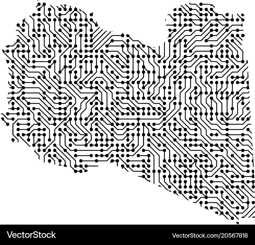 Abstract schematic map of libya from the black Vector Image