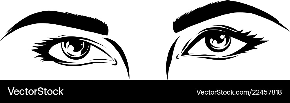 Beautiful women eyes with make Royalty Free Vector Image