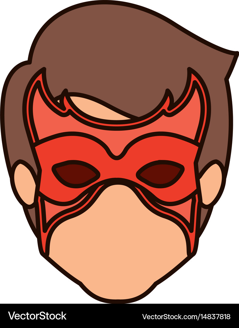 Colorful silhouette with faceless guy superhero Vector Image