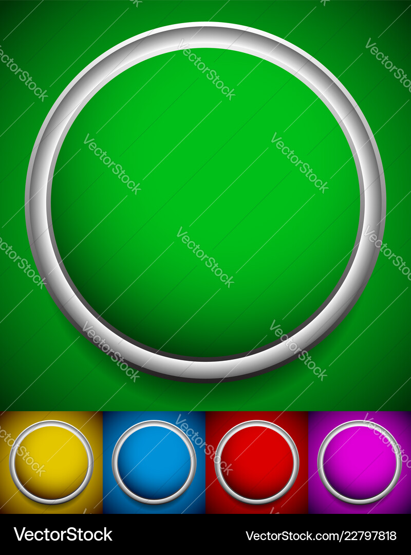 Empty circles in various colors green yellow blue Vector Image