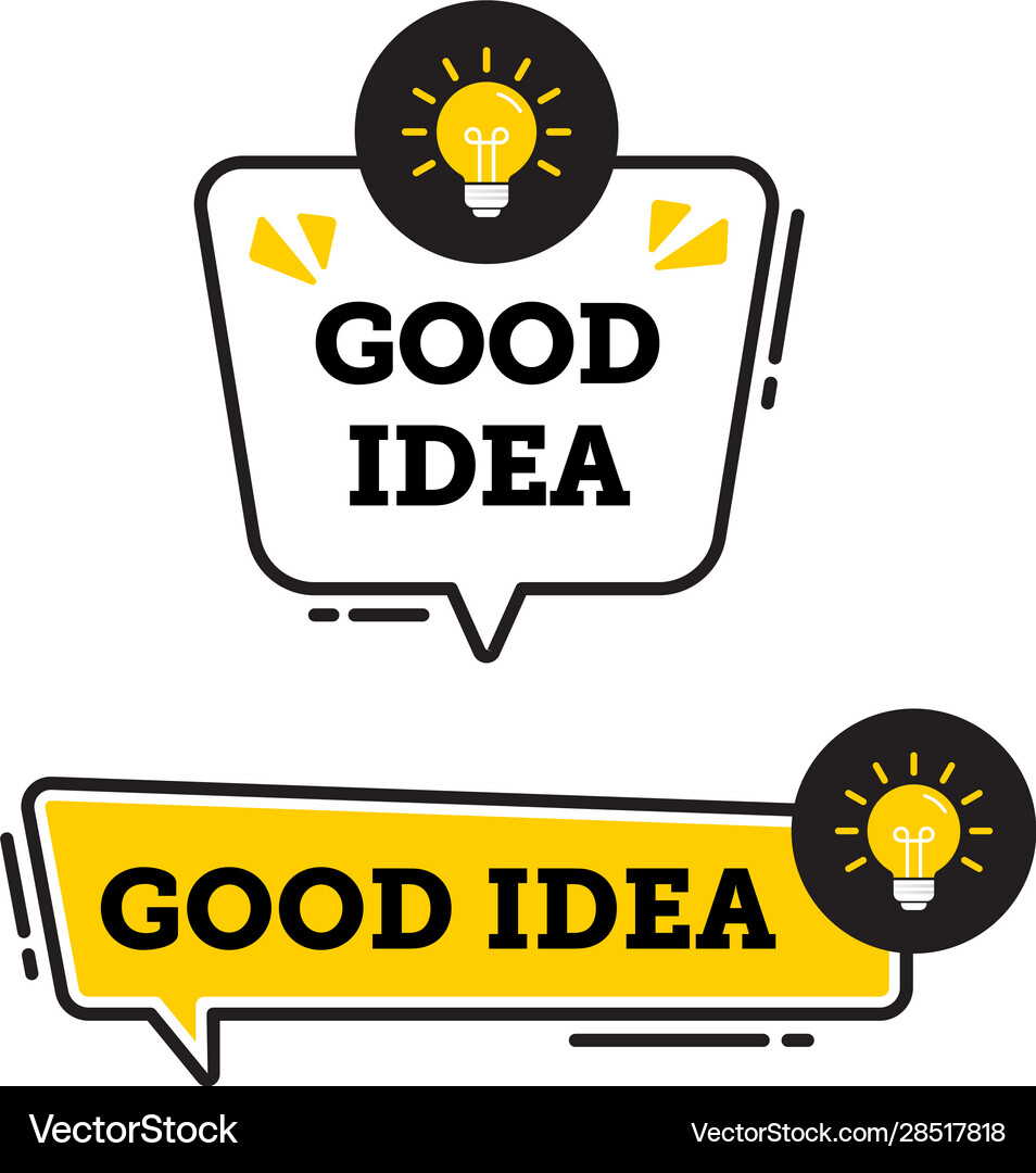 Good idea logo icon or symbol set with black Vector Image