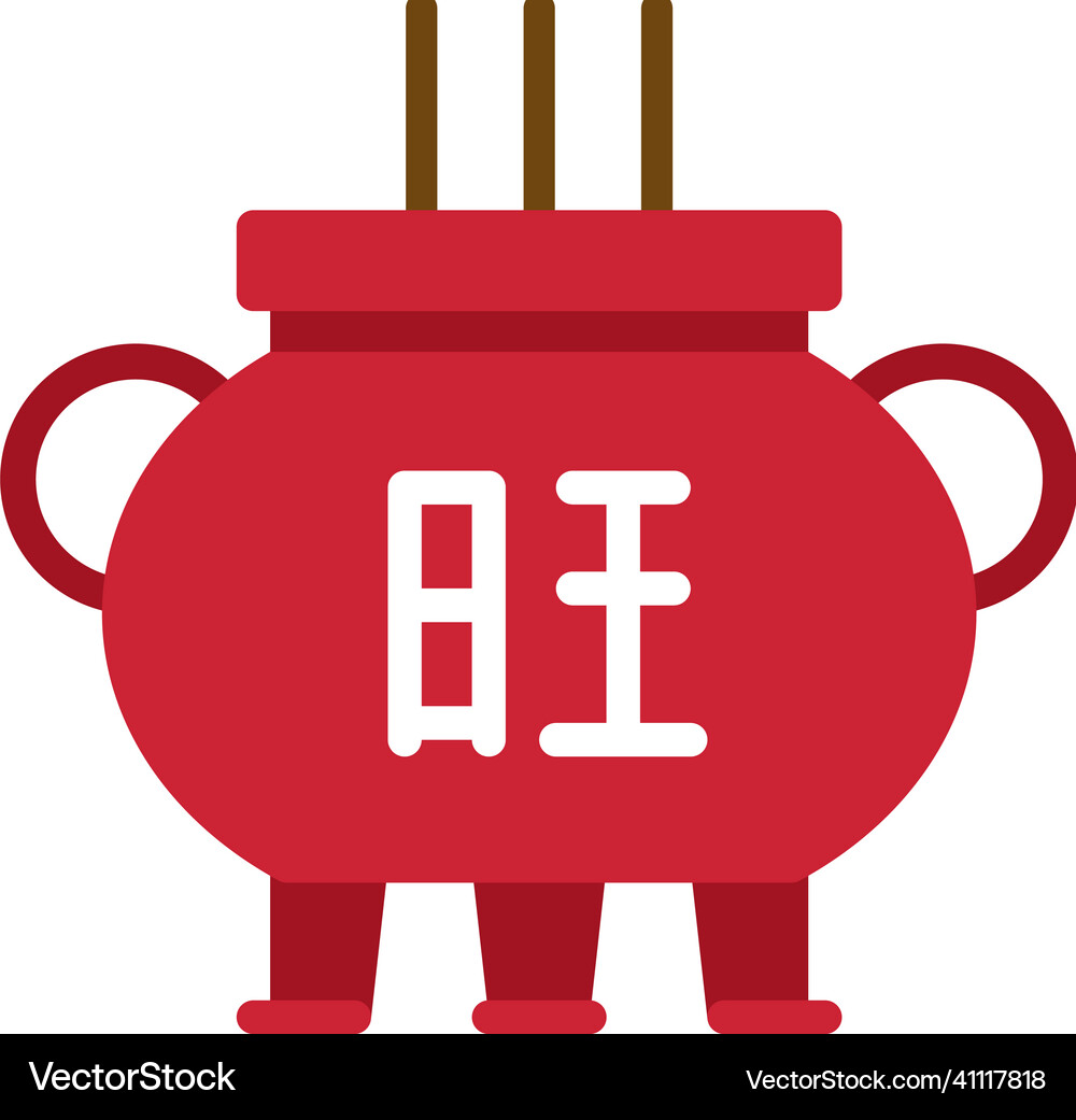Incense pot icon chinese new year Royalty Free Vector Image