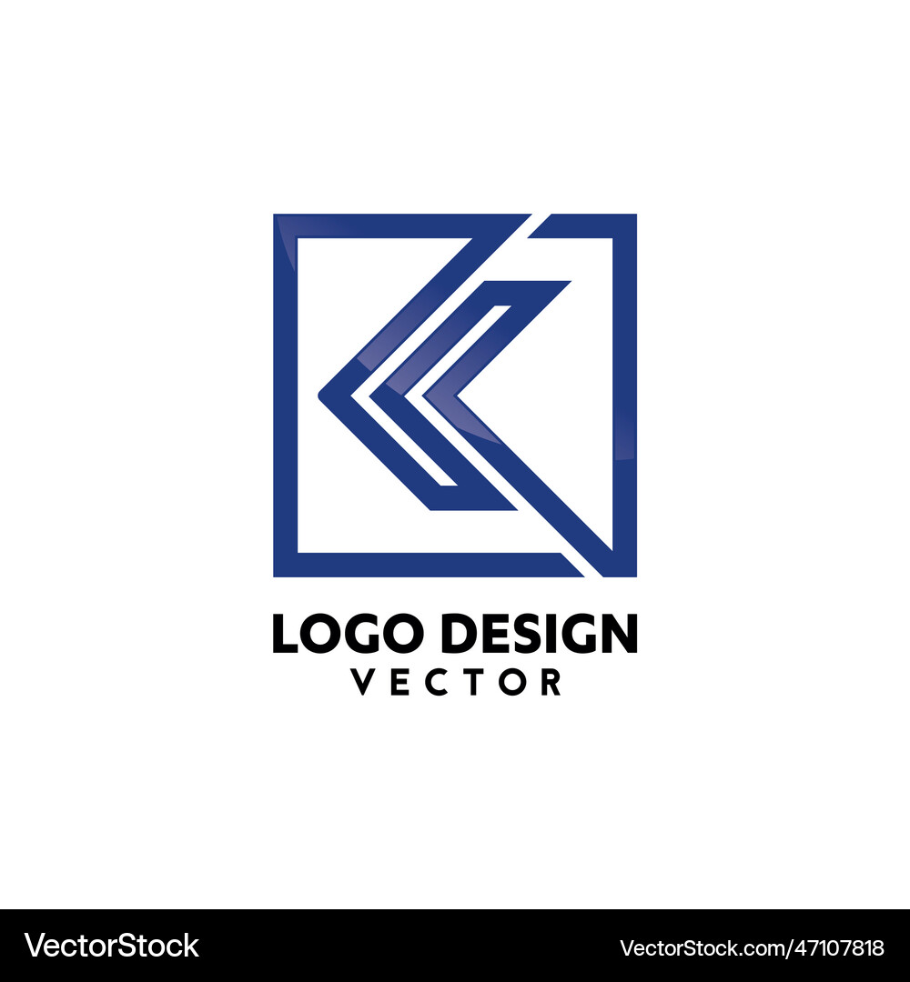 K letter line art logo template Royalty Free Vector Image