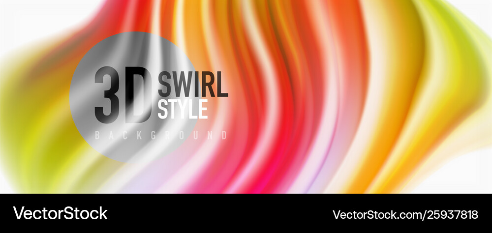 Modern liquid color flow on white - colorful flow Vector Image