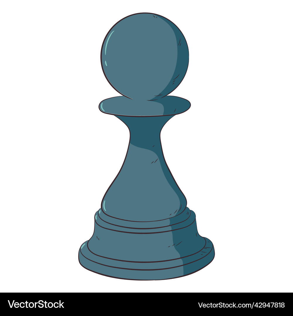 Pawn chess piece line art high Royalty Free Vector Image