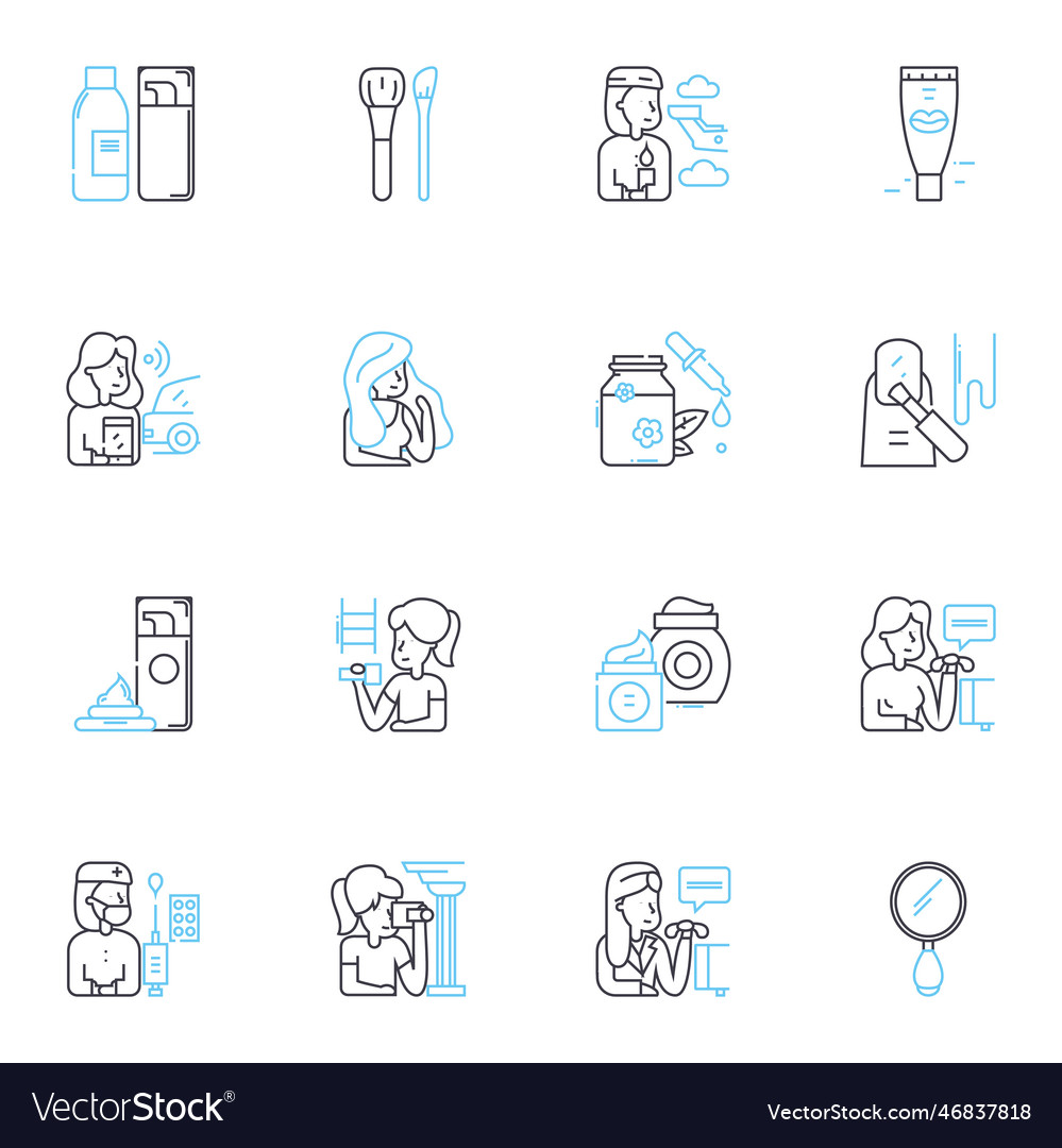 Personal grooming linear icons set hygiene Vector Image