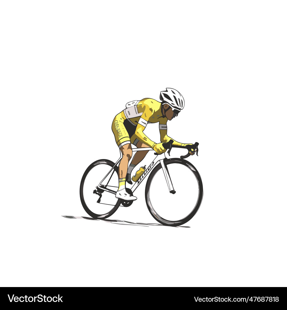 Road cyclist hand-drawn cyclist doodle style Vector Image
