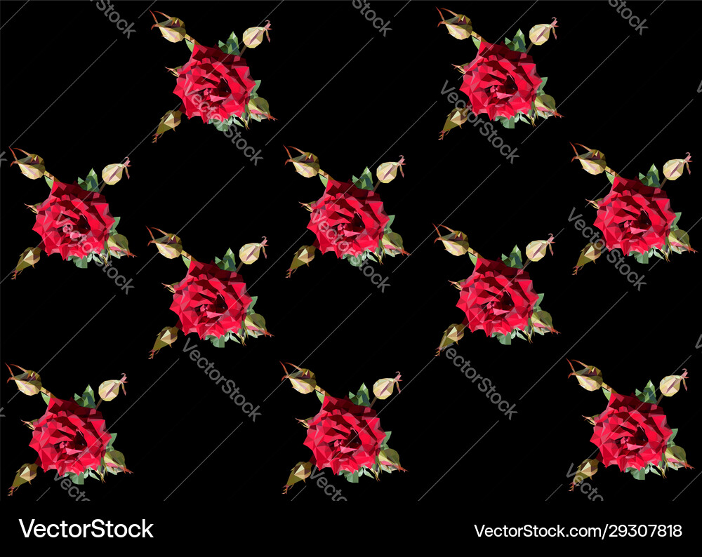 Rose flower low poly on original background Vector Image