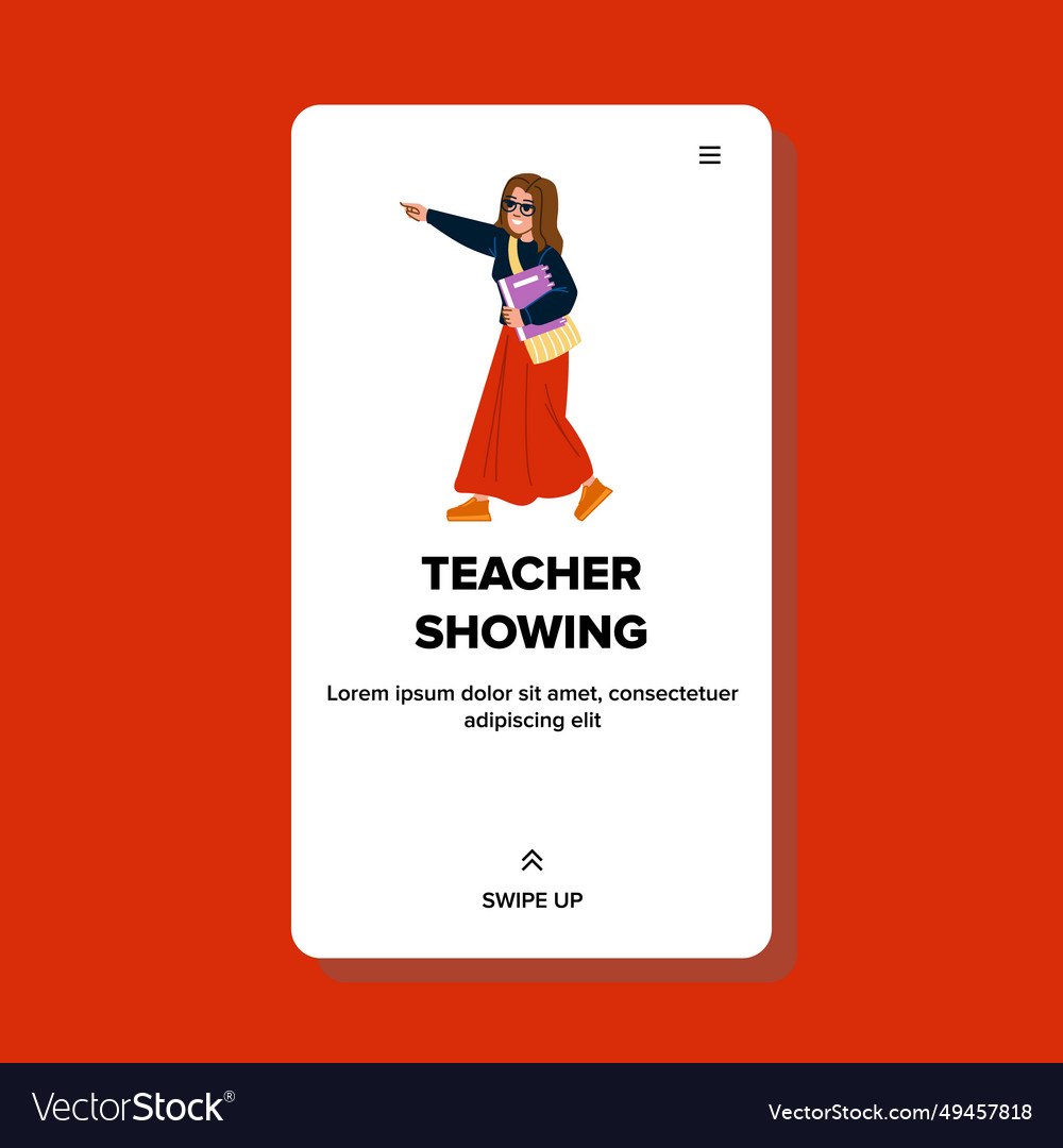 School teacher showing Royalty Free Vector Image