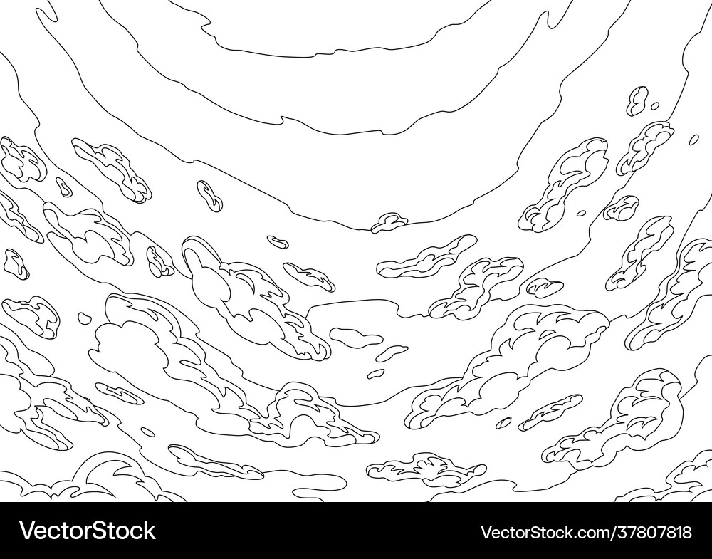 Sketch sky clouds morning landscape Royalty Free Vector