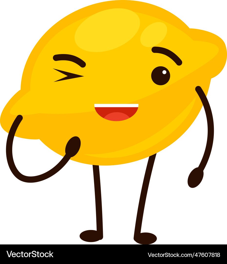 Sour lemon character with winking expressions Vector Image