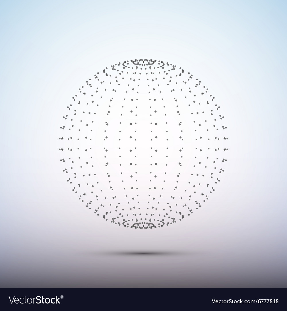 Sphere from dots wireframe mesh polygonal element Vector Image