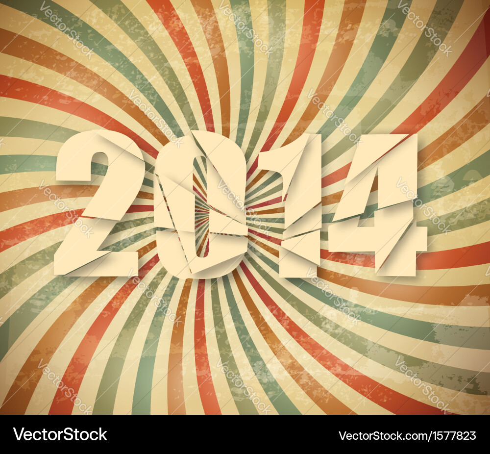 2014 happy new year retro background Royalty Free Vector