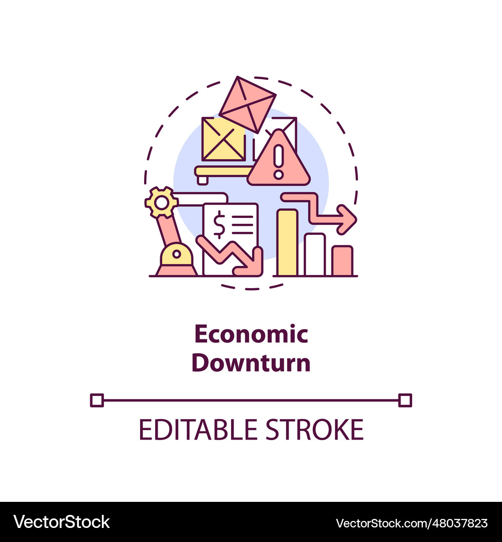 2d customizable economic downturn line icon Vector Image