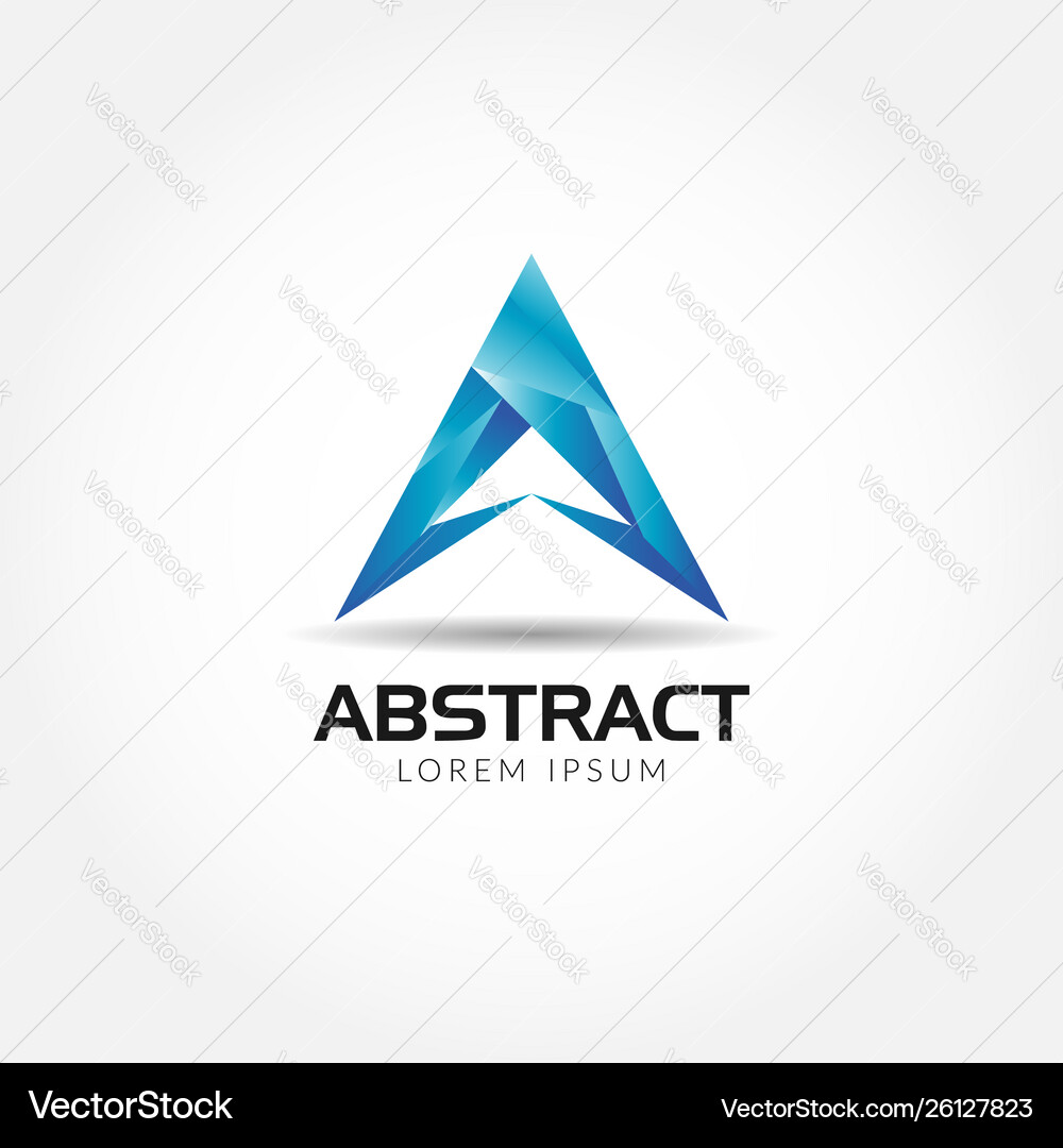 Abstract blue letter a logo symbol icon Royalty Free Vector