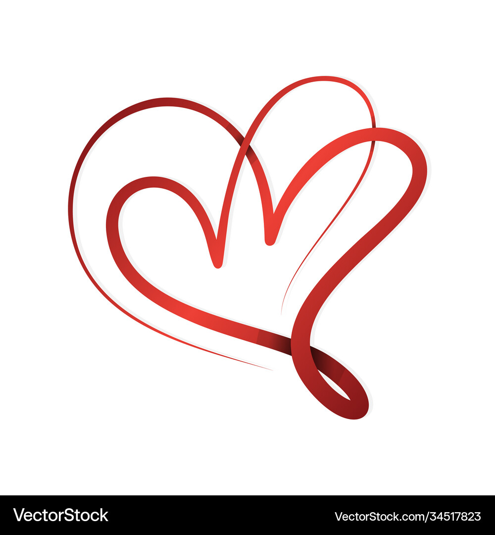 Abstract love symbol in flat style Royalty Free Vector Image