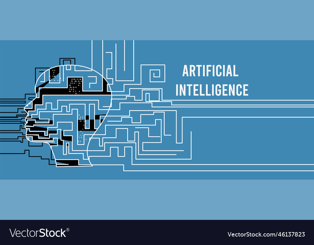 Artificial intelligence technology web background Vector Image