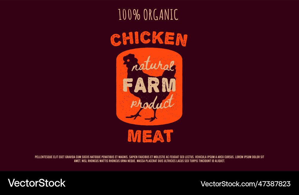 Chicken background poultry meat logo hen icon Vector Image