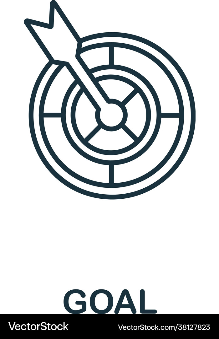 Goal icon from success collection simple line Vector Image