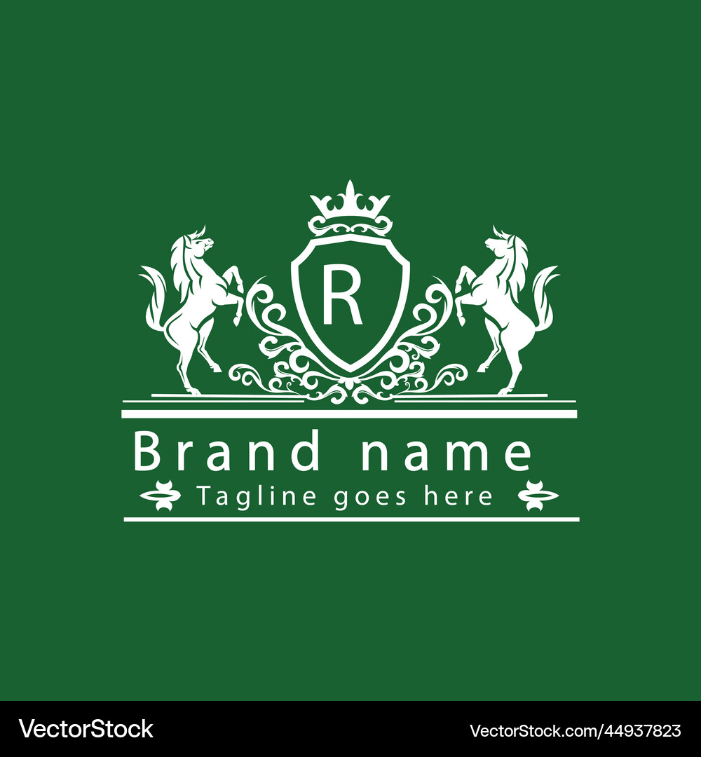 Horse royal heraldic logo Royalty Free Vector Image