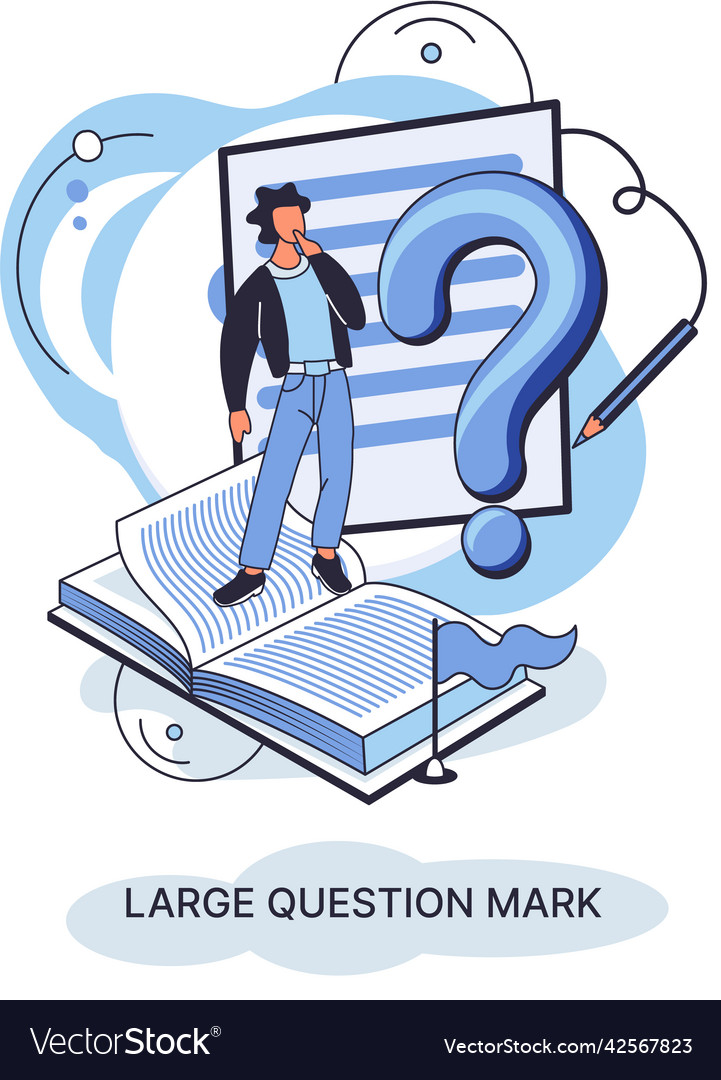 Ladge question mark problem and solution concept Vector Image