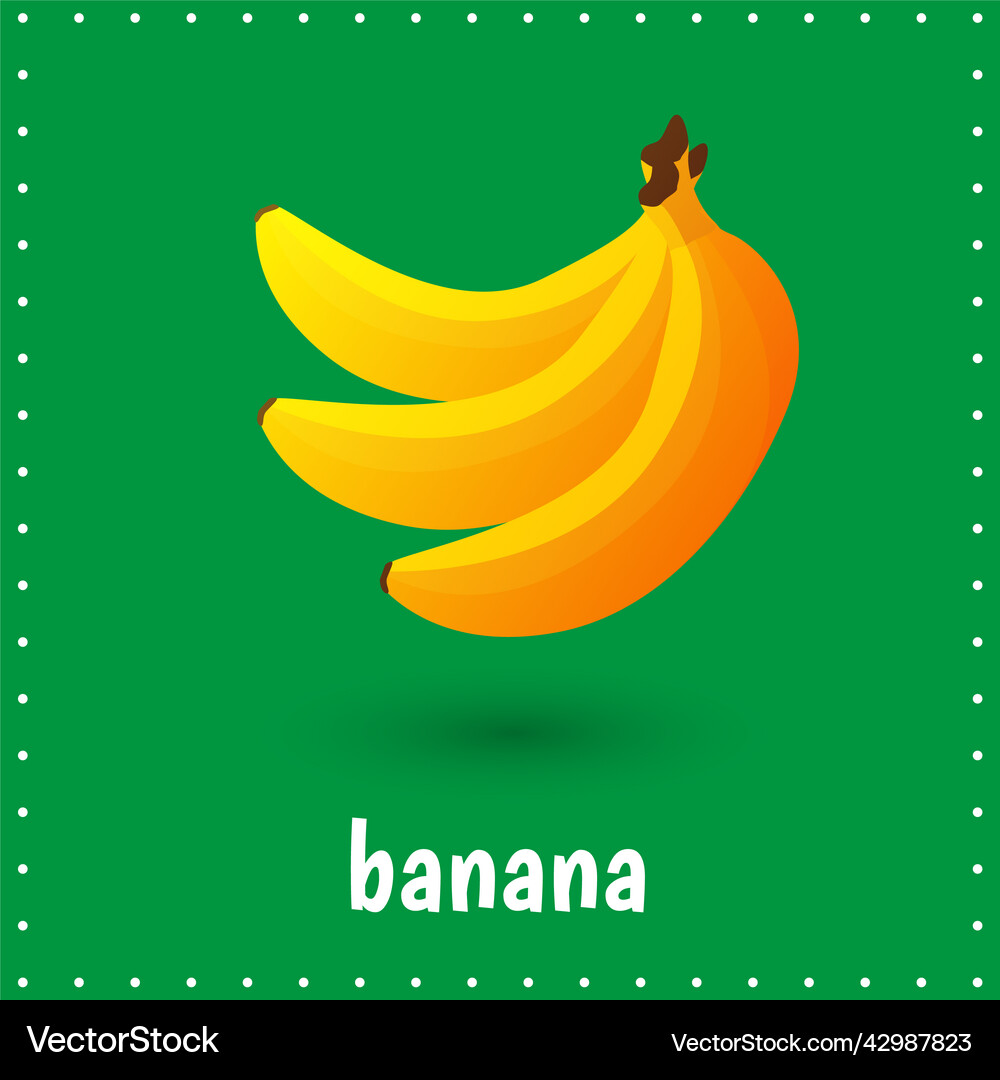 Lernkarten für Kinder Bildung banan Obst Vektorbild