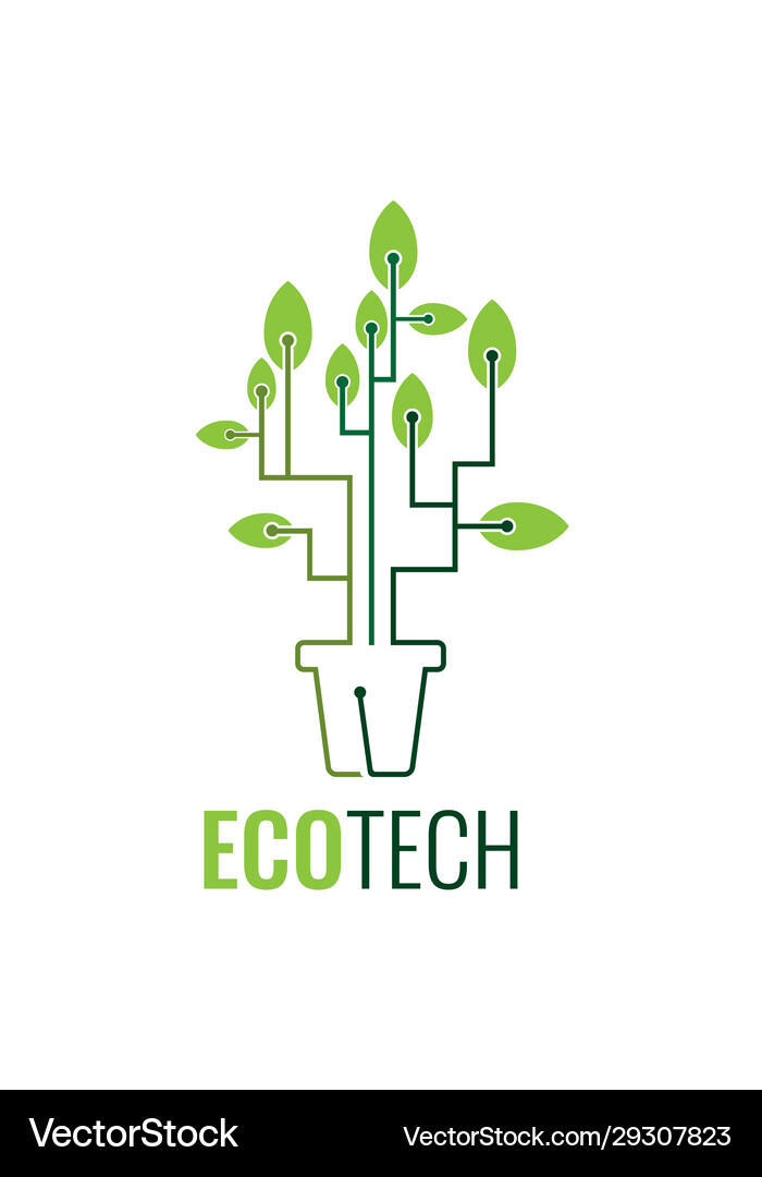 Eco Technology Logo Eco Technology Business Vector Design Modern.