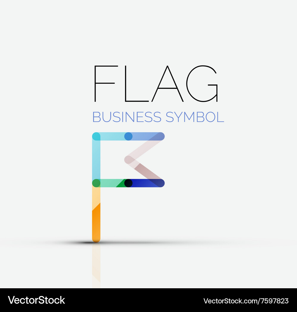 Logo flag abstract linear geometric business icon Vector Image