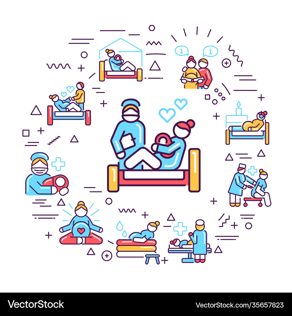 Maternity hospital service web banner Royalty Free Vector