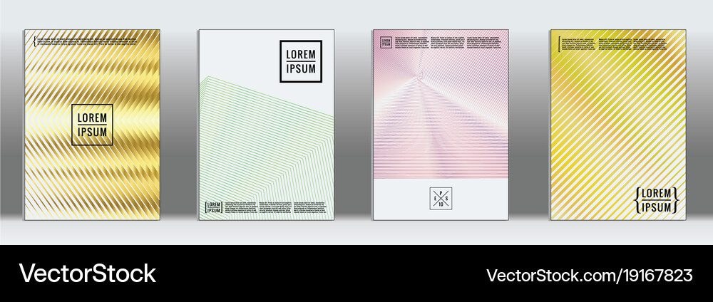 Minimal geometric annual report templates Vector Image